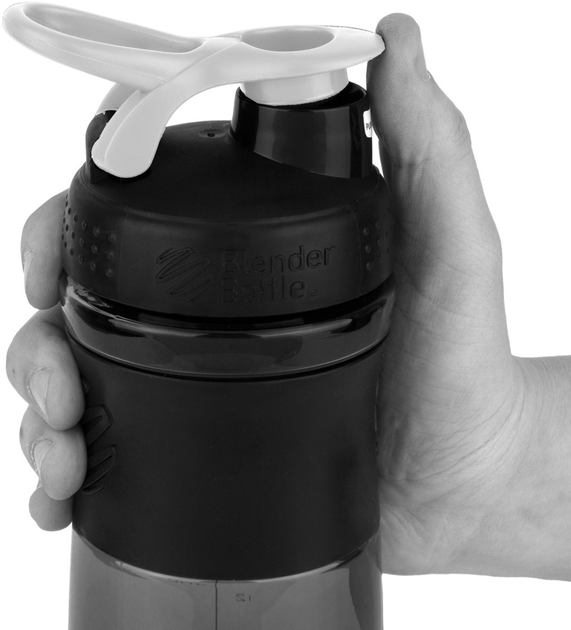 Шейкер BlenderBottle SportMixer з кулькою 820 мл Чорно-білий ...