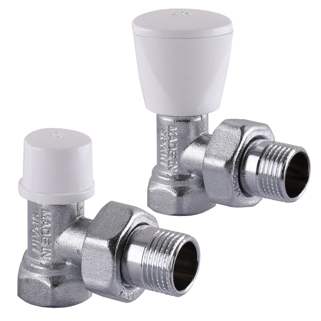 Набор Краны радиаторные угловые ARCO 1/2″ подача + обратка KC012 KCM17 ...