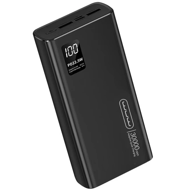 Павербанк PowerBank с быстрой зарядкой 30000mAh WUW Y118 |2USB/Type-C ...