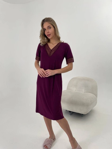Женская ночная рубашка Antana 172 3XL (56-58) Бордовый от продавца: Lullaby – в интернет ...