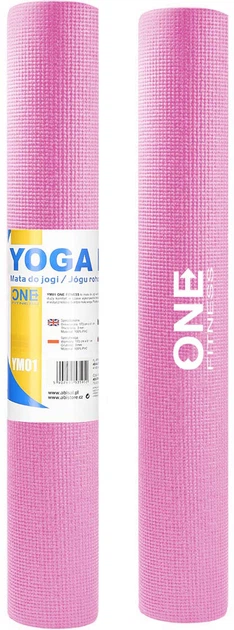 Коврик для фитнеса и йоги HMS YM01 ONE FITNESS 17-44-207 Розовый ...