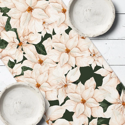 Дорожка на стол раннер Белый рождественник 150х40 см купить онлайн на Rozetka