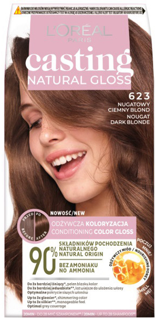 Краска для волос L'Oreal Paris Casting Natural Gloss 623 темно-русая ...
