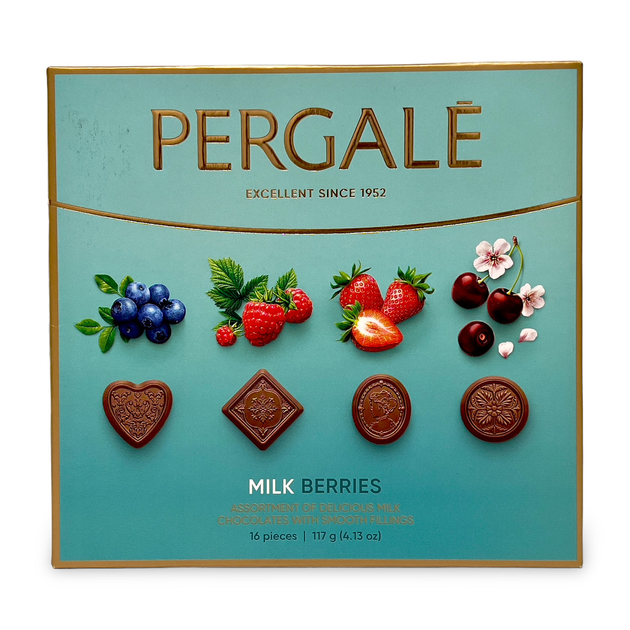 Конфеты шоколадные PERGALE Milk Berries молочный шоколад с ягодами 117г ...