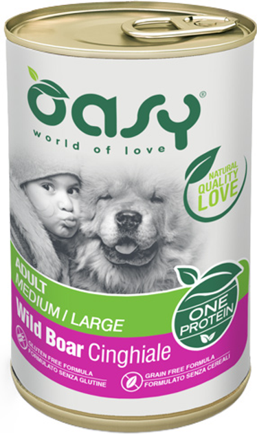 Вологий корм для собак Oasy OAP Adult Medium/Large дикий кабан 400 г ...