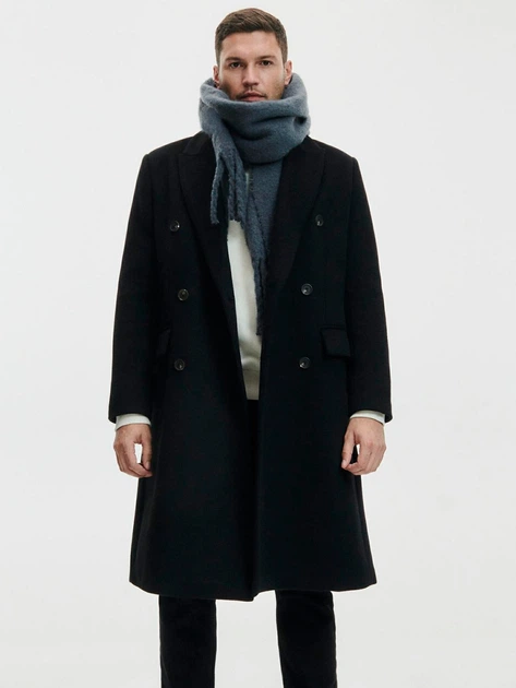 Пальто чоловіче Reserved 1231O-99X L Чорне (5905035324655) – Брендовий ...