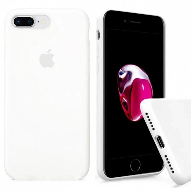 Чохол Silicone case for iPhone 7 Plus / iPhone 8 Plus White (з закритим ...