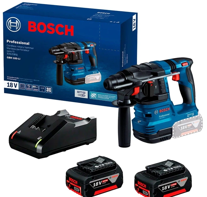 Аккумуляторный перфоратор Bosch Professional GBH 185-LI, 2 акб GBA 18V ...