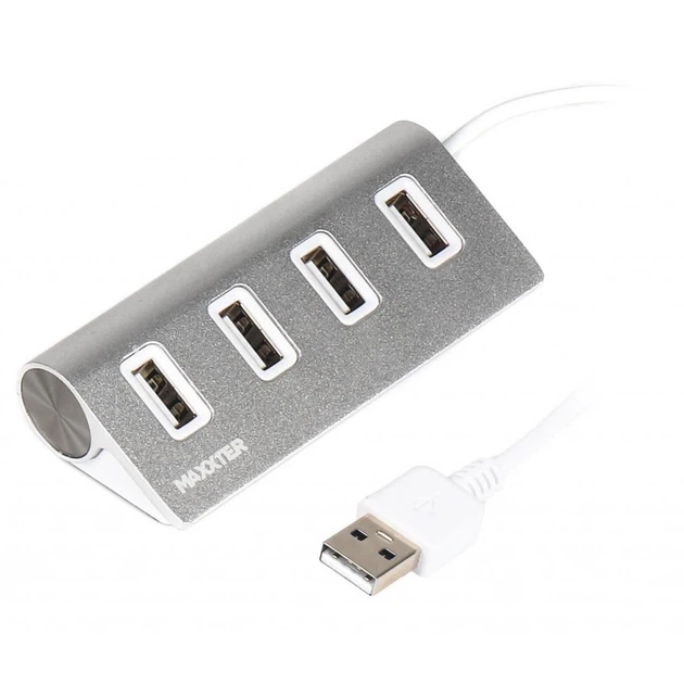 USB-хаб Maxxter USB 2.0 Type-A 4 ports silver (HU2A-4P-01) – фото, отзывы, характеристики в ...