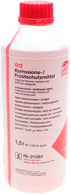 Антифриз FEBI G12 концентрат 1.5 л Красный (01381) – фото, отзывы ...