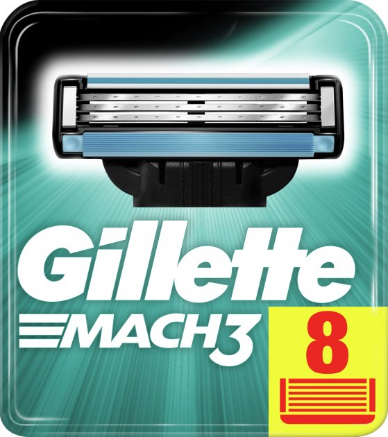 Сменные картриджи для бритвы Gillette Mach3 Refill 8 шт (7702018263783 ...