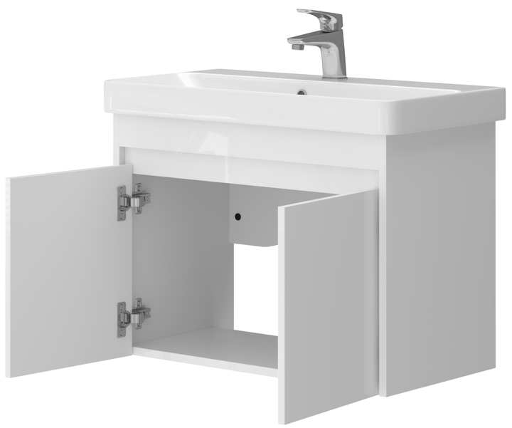Тумба подвесная JUVENTA Florida-70 белая с умывальником Luxury-70 ...