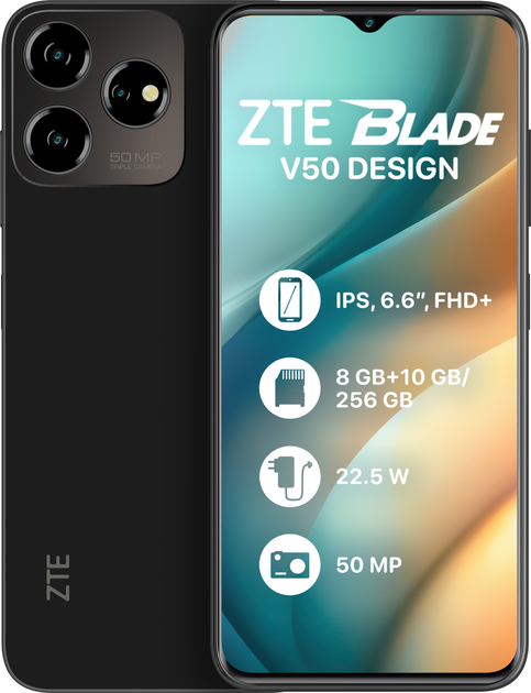 Мобільний телефон ZTE Blade V50 Design 8/256GB Diamond Black (1011474 ...