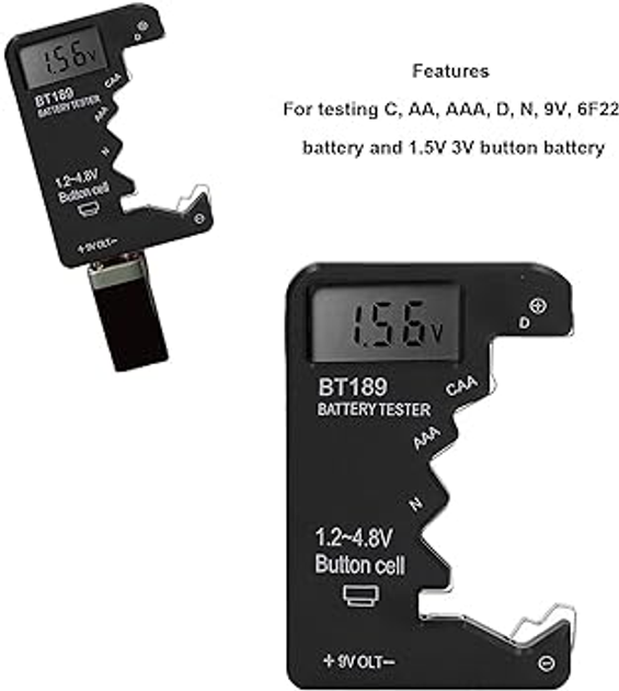 Универсальный тестер батареек Bt 189 Black фото отзывы