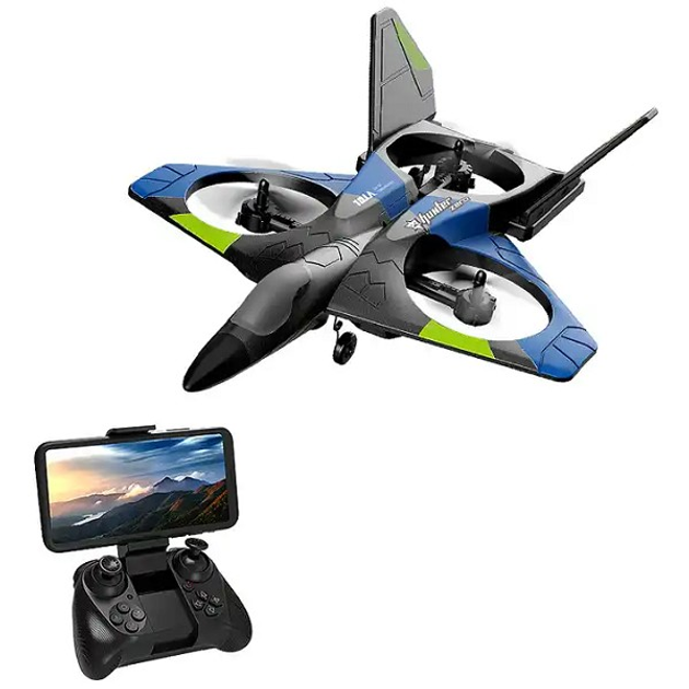 Самолет на радиоуправлении 4DRC V27 Blue истребитель с камерой FPV ...