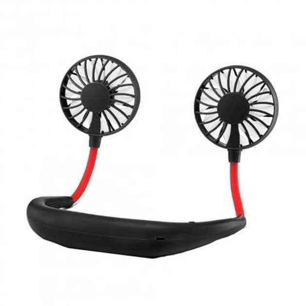 Вентилятор на шею портативный с аккумулятором Neck Fan Черный (SH772262 ...