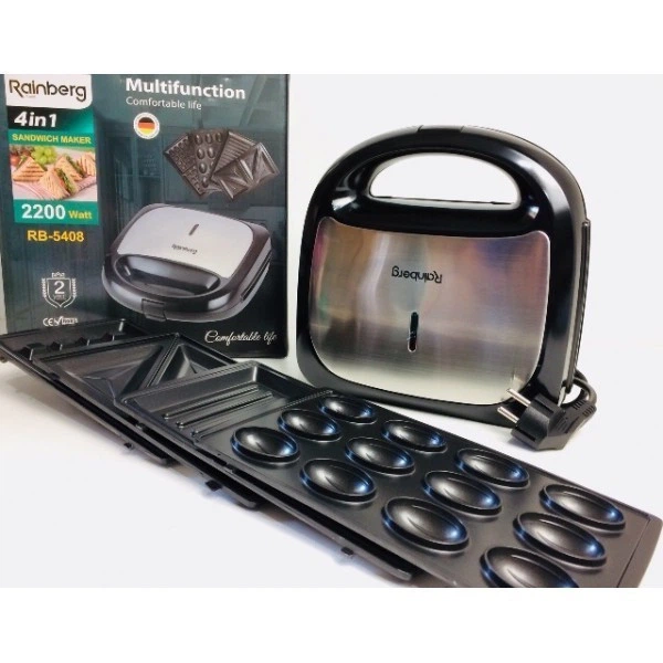 Сэндвичница 4 в 1 Rainberg RB-5408 Мультимейкер – фото, отзывы, характеристики в интернет ...