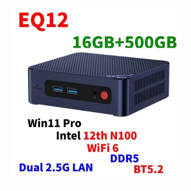 Міні комп'ютер Beelink EQ12 EQ12 Pro DDR5 Intel N100 (12th Gen) Windows ...