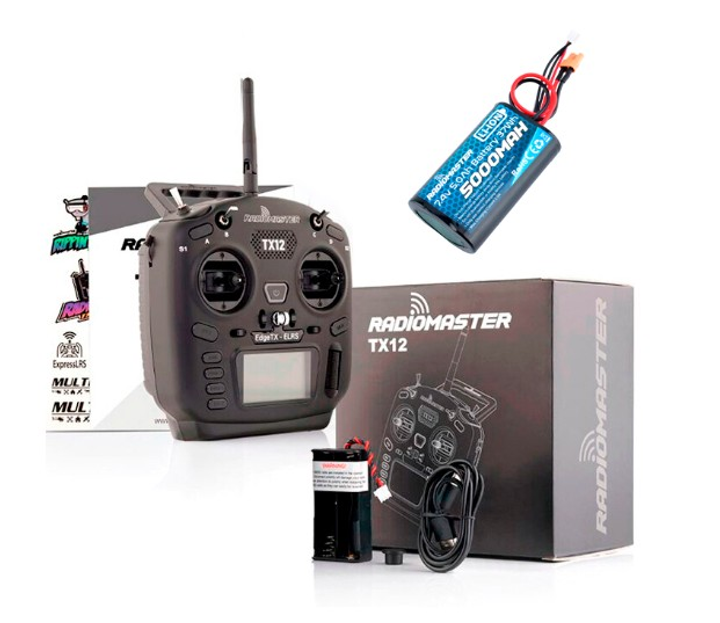 FPV пульт RadioMaster TX12 MKII ELRS M2 с аккумулятором 5000 мач ...