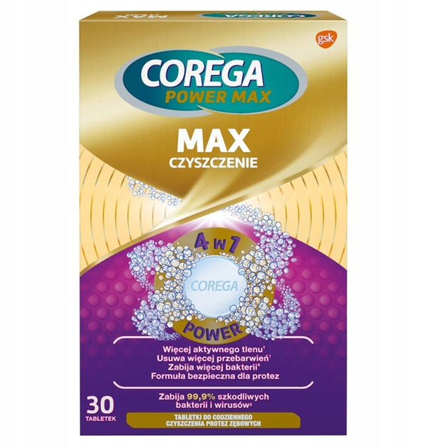 Таблетки для чистки зубных протезов Corega Max Cleaning 30 шт ...