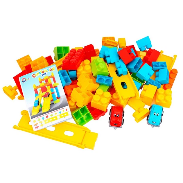 Пластиковый конструктор ТехноК 6825 "Автомобильный спуск" с машинками ...