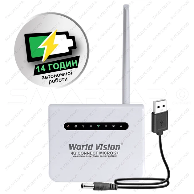 4G LTE Wi-Fi маршрутизатор World Vision 4G CONNECT MICRO 2+ з адаптером ...