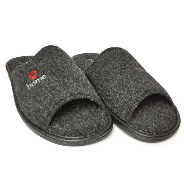 Чоловічі домашні капці Белста відкриті з повсті 42 27 5 см Чорний Оригінальне взуття Rozetka