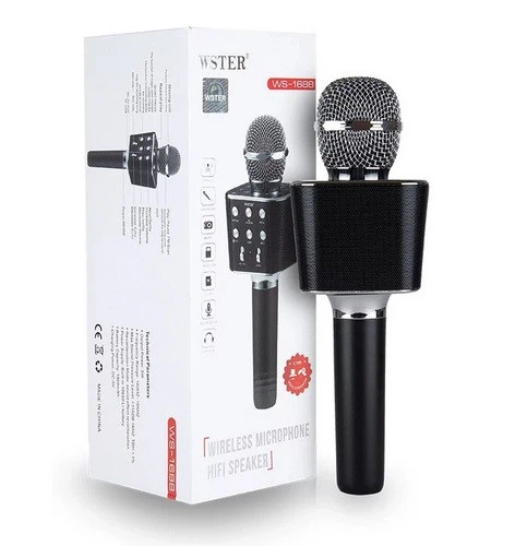 Беспроводной микрофон WSTER WS-1688 (с аудио модулем, встроенные динамики) черный – фото, отзывы ...