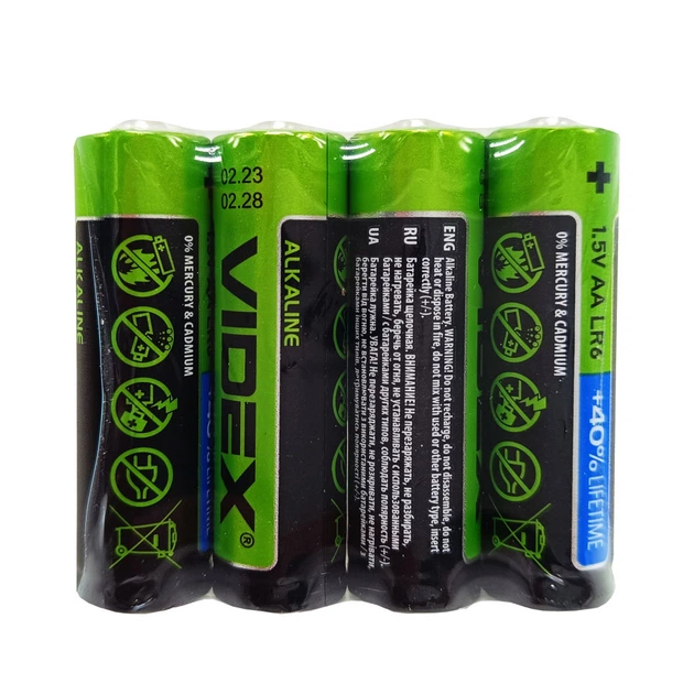 Батарейка щелочная Videx Alkaline Videx LR6 AAx4, LR06/AA блистер 4 ...