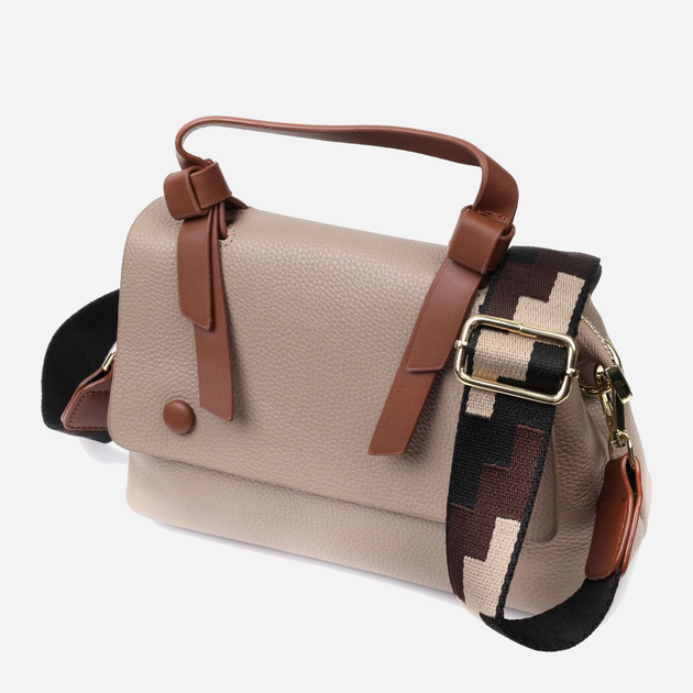 Сумка кросс-боди женская кожаная Vintage leather-22337 Бежевая ...