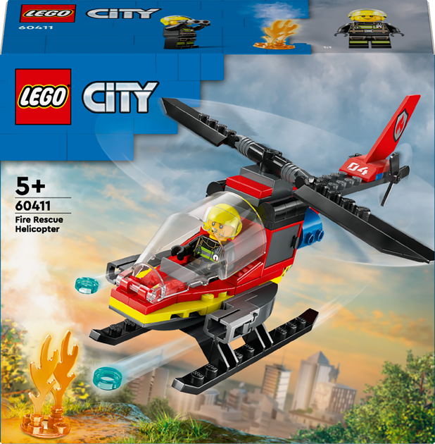 Конструктор LEGO City Пожарный спасательный вертолет 85 деталей (60411 ...