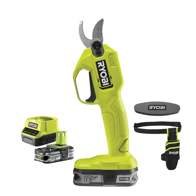 Секатор Ryobi RY18SCA-115P, акумуляторний ONE+, 18В, АКБ 1.5Ah ...