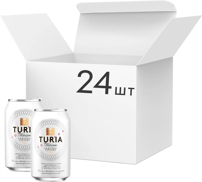 Упаковка пива Turia напівтемне фільтроване 5.4% 0.33 л x 24 шт ...