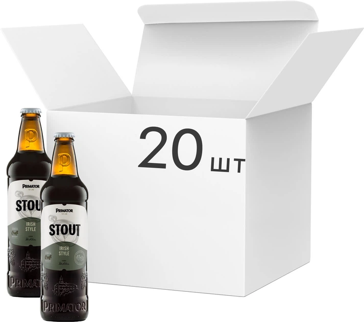 Упаковка пива Primator Stout темное фильтрованное 4.7% 0.5 л x 20 шт ...