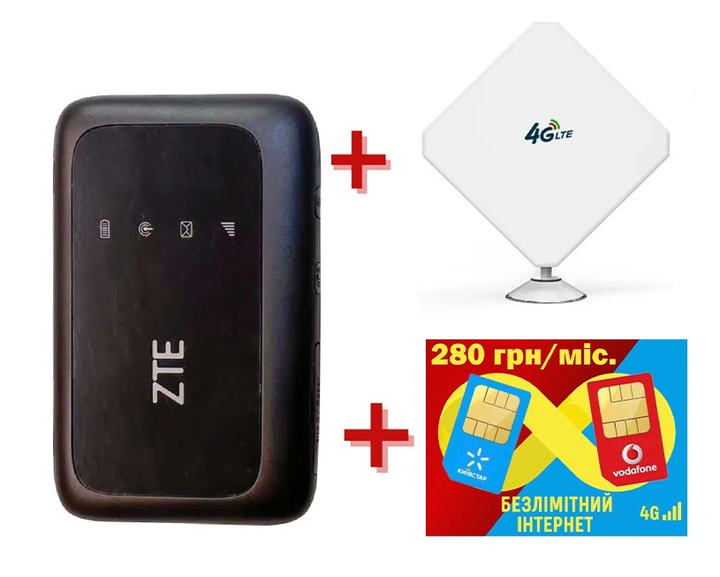 Мобільний 4G модем/роутер USB WI-FI 3G/4G LTE ZTE MF910 + Зовнішня ...