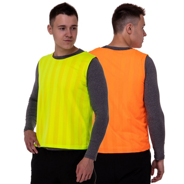 Манишка для футбола манишка двусторонняя Zelart 0791 Neon Green-Orange ...