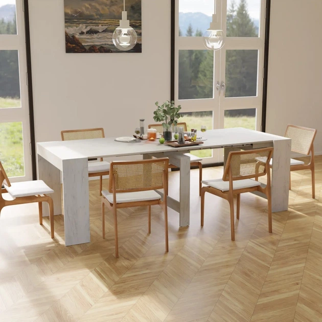 Стіл розсувний Неман ПІТОН Лайт Дуб крафт білый купити онлайн на Rozetka