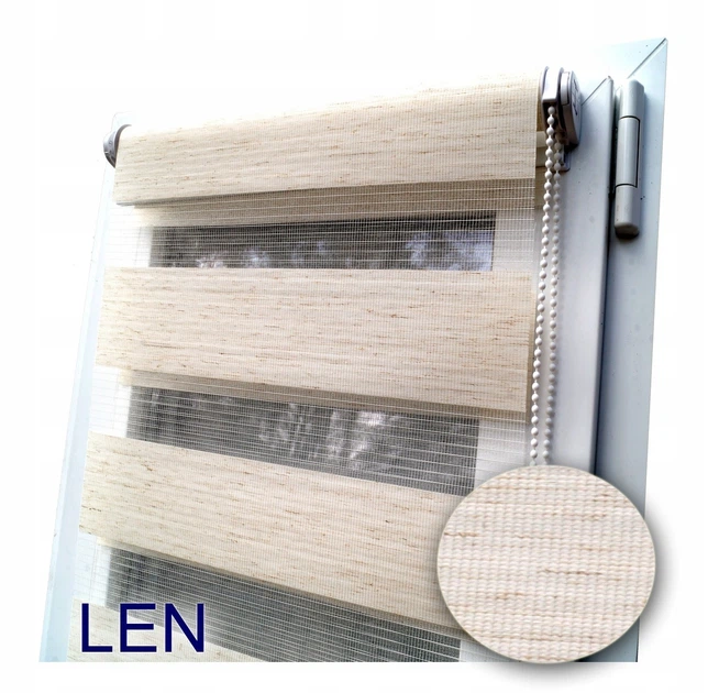 Ролета Bigimot День-ночь с направляющей 30*170см Лен молочный ...