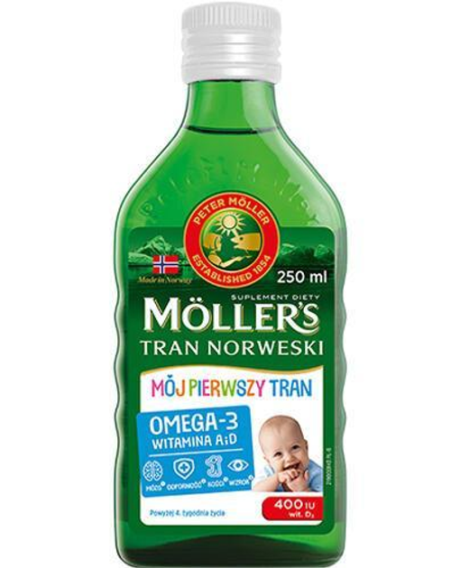Мой первый рыбий жир для детей от 1 месяца, Моллерс Тран, Mollers Тran ...