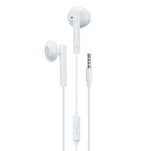 Проводные наушники 3.5mm YA01 вкладыши с микрофоном 1.2m White купить в ...