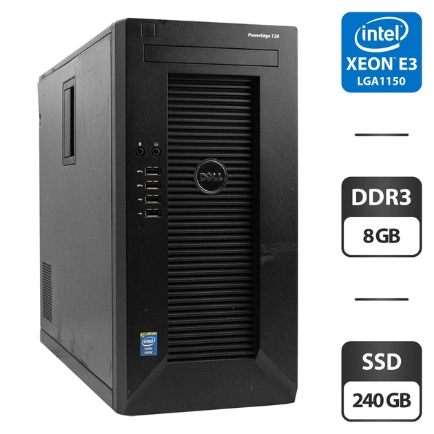 Робоча станція Dell PowerEdge T20 Tower / Intel Xeon E3-1225 v3 (4 ядра ...