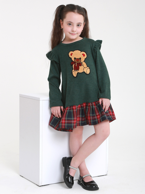 Детское теплое платье для девочки Ласточка 23_1026 116 см Зеленое ...