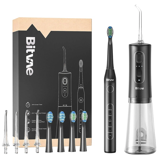 Набор электрическая зубная щетка Bitvae D2 + Ирригатор С2 black – фото ...