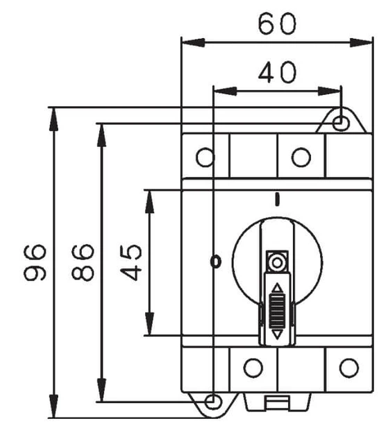 Выключатель нагрузки ETI 004660061 LS 25 SMA A2 2р «1-0» 25A 1000V DC ...