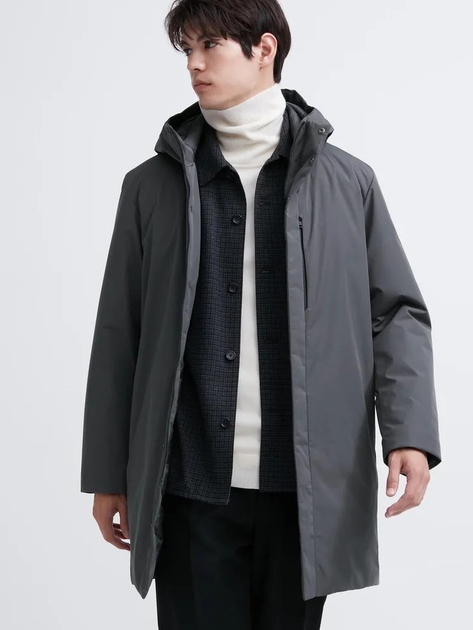 Пуховик зимний длинный мужской Uniqlo 512309979 3XL Серый (1159798617 ...