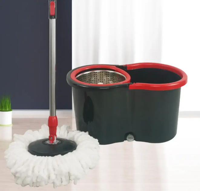 Комплект швабра с ведром с турбо-отжимом Easy Mop Комплект для сбора ...