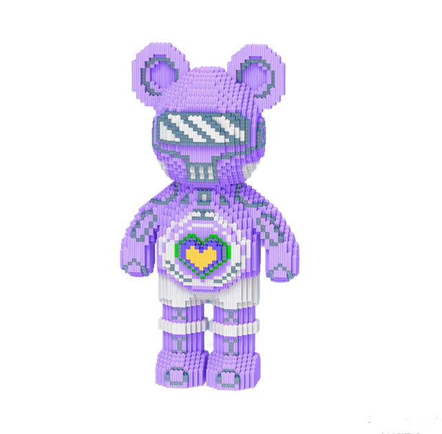 Светящийся конструктор Magic Blocks 9004 в виде мишки Bearbrick (На ...