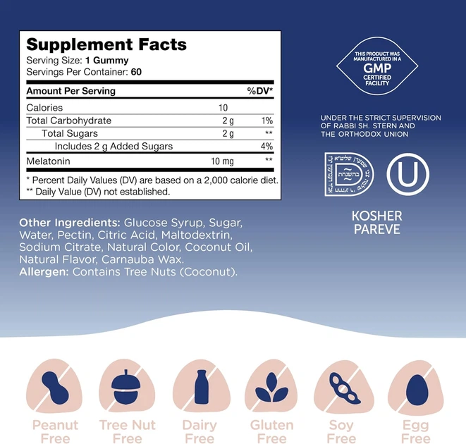 Мелатониновые жевательные конфеты Chapter Six Melatonin Gummies 60 ...