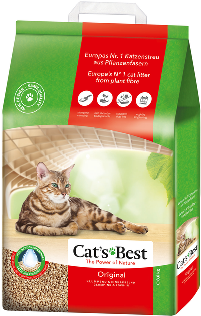 Наполнитель для кошачьего туалета Cat's Best Original Древесный ...
