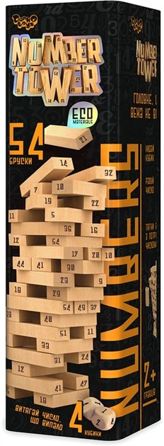 Розвиваюча настільна гра Danko Toys "Number Tower" (укр) (4823102804873) – фото, відгуки ...